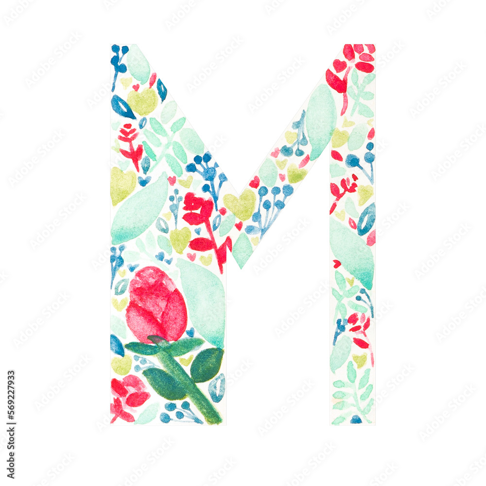 alphabet letter English letter M of Moon character draw colorful ...