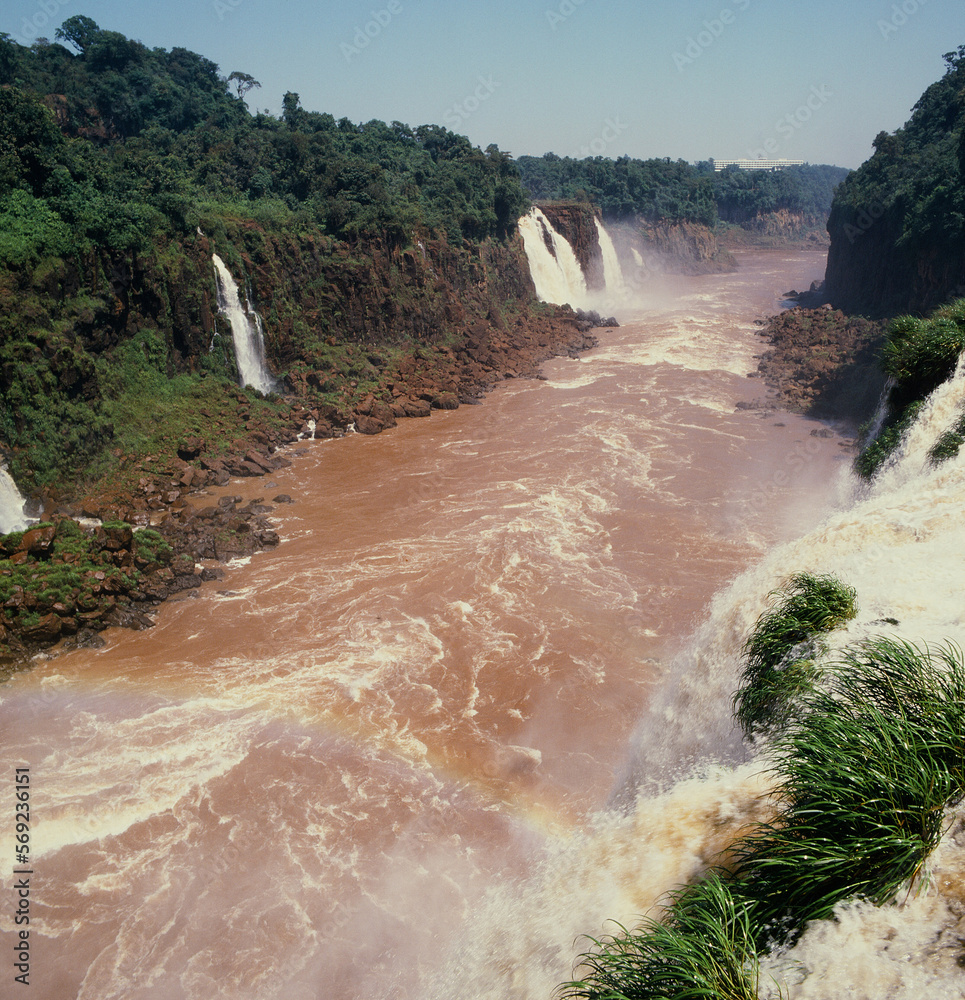 Iguassu Falls, the largest series of waterfalls of the world, located ...