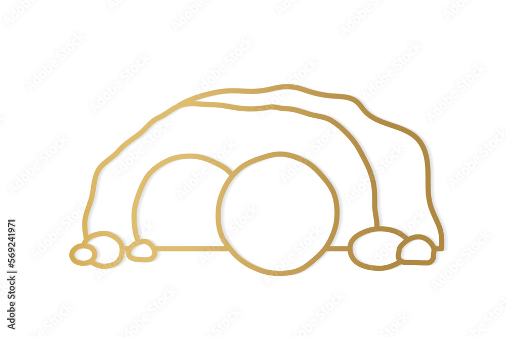 golden empty tomb of Jesus, Easter, Resurrection, Holy Week- vector ...