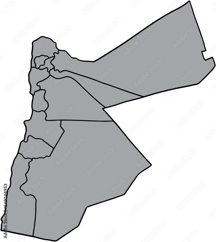 doodle freehand drawing of jordan map. Stock Illustration | Adobe Stock