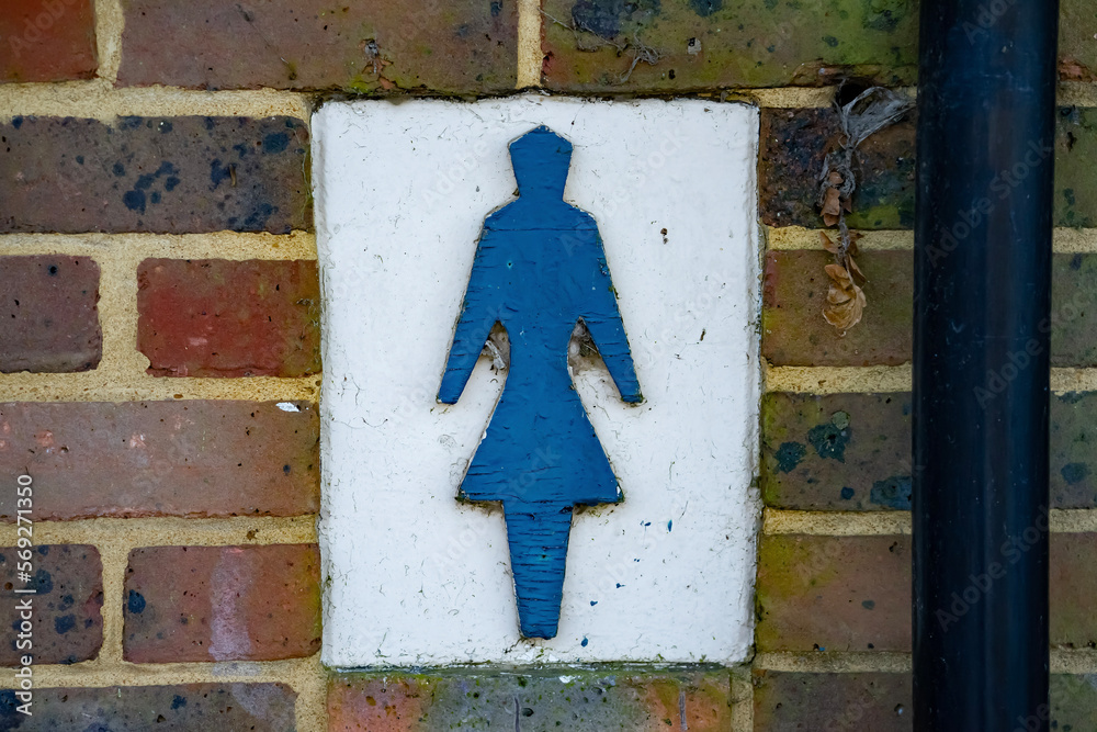 women female washroom restroom toilet sign Stock Photo | Adobe Stock
