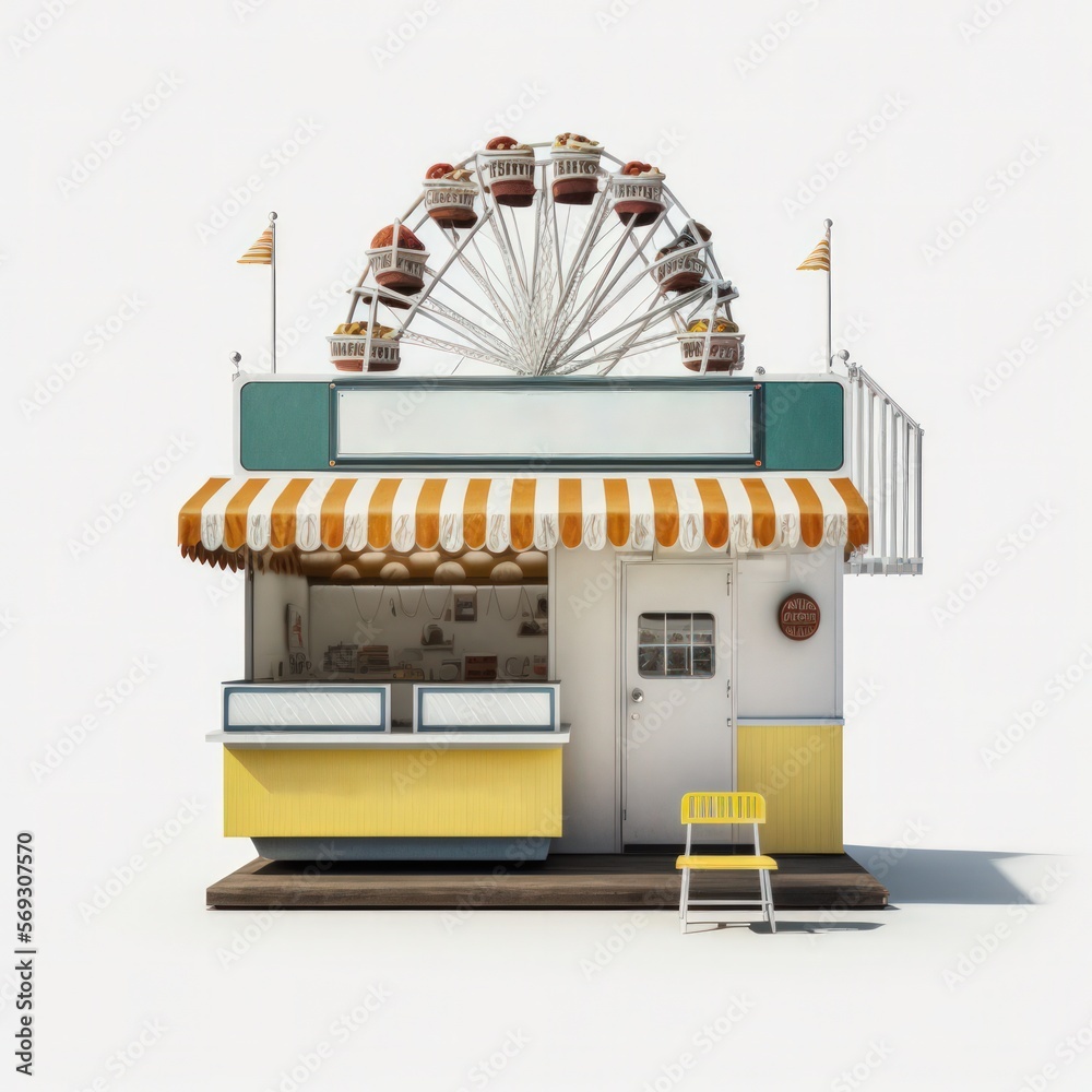 Detailed illustration of a vintage retro state fair carnival stall ...