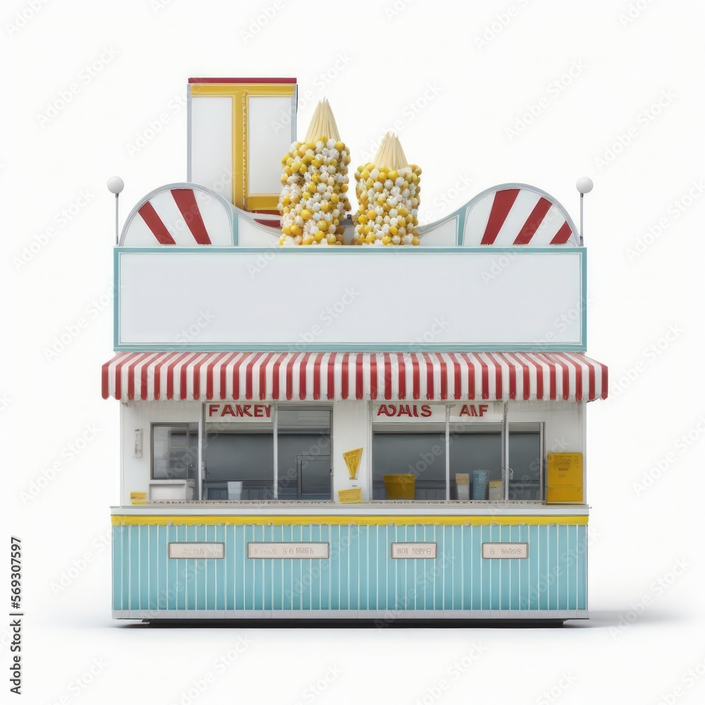 Detailed illustration of a vintage retro state fair carnival stall ...