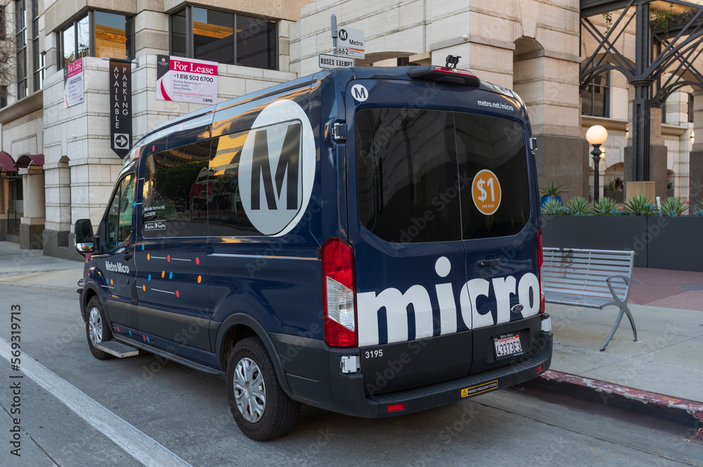 Pasadena, California, United States: Metro Micro minivan shown ...
