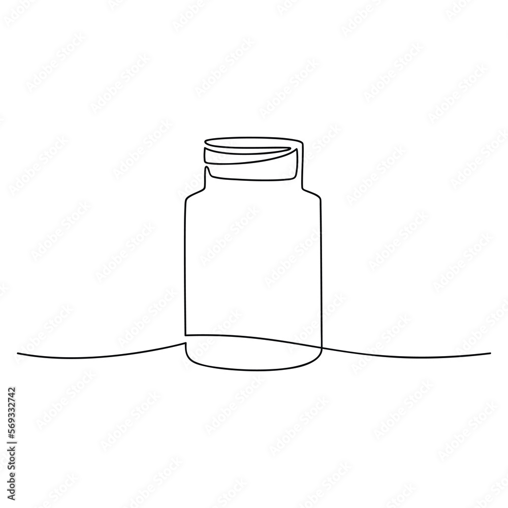 Vetor Medicine container, pill bottle, vitamins and supplements jar ...