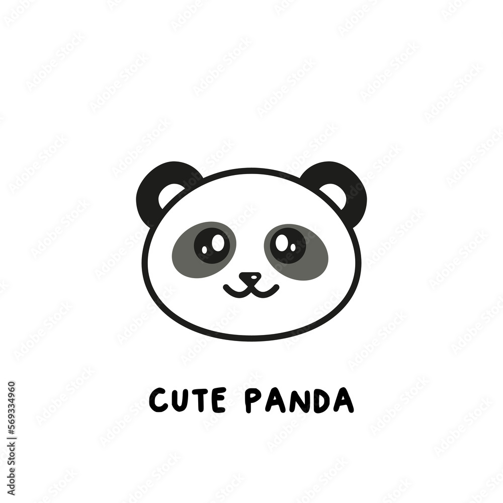 Very cute cartoon panda hand drawn doodle vector simple illustration ...