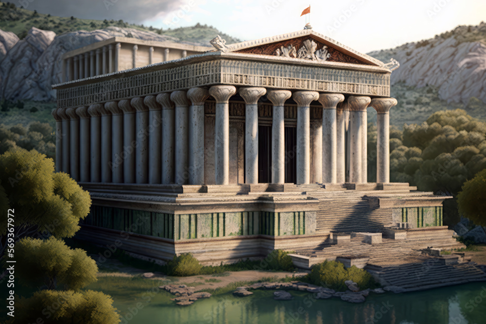Illustration Stock The Temple of Artemis at Ephesus, a well-preserved ...