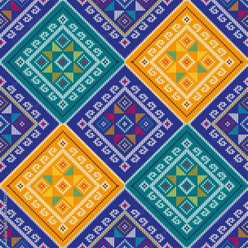 Filipino traditional vector pattern folk art - Yakan weaving style ...