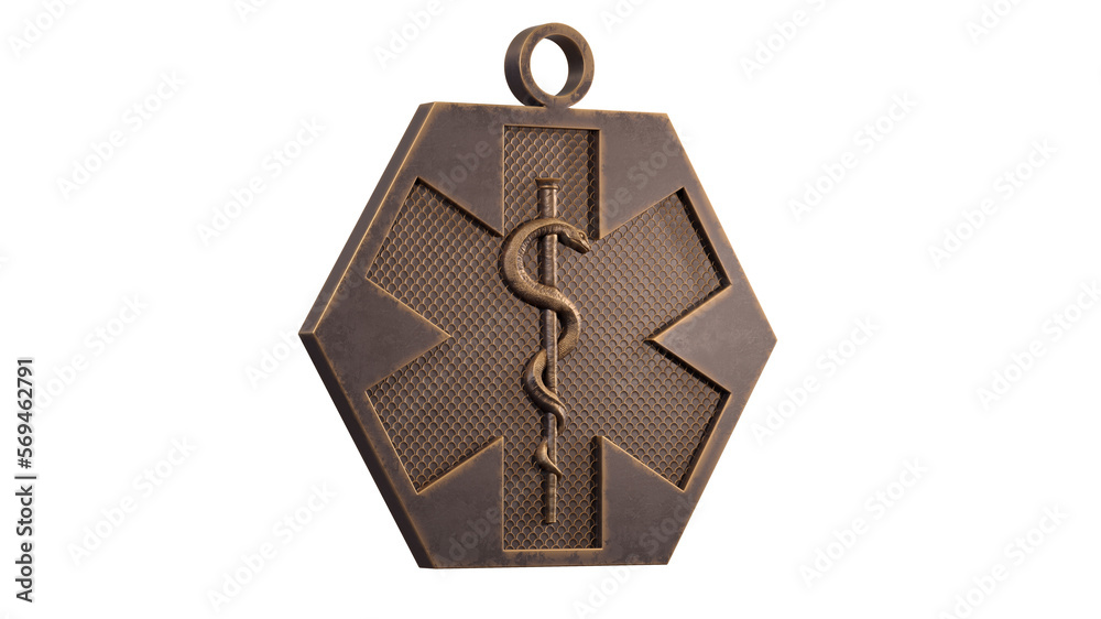 Star of Life Emergency Medical Services EMS symbol 3d Rendering PNG ...