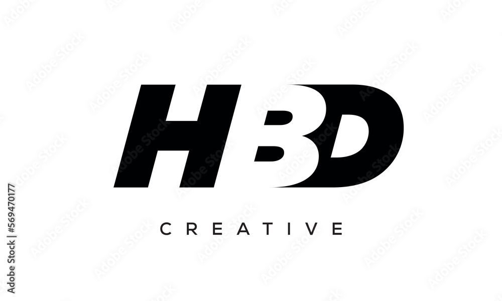 HBD letters negative space logo design. creative typography monogram ...