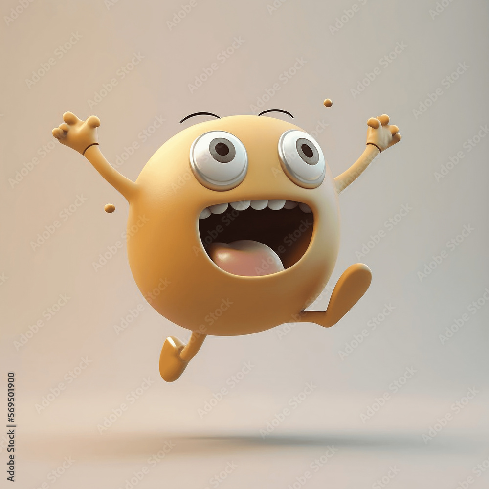 Ilustración de Stock Excited: A happy and lively character jumping for ...