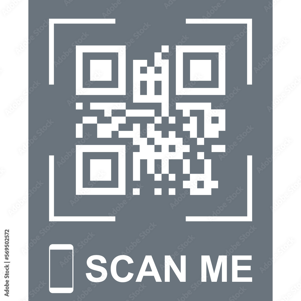 QR code colorful frame for scanning. Scan me phone tag. Template of QR ...