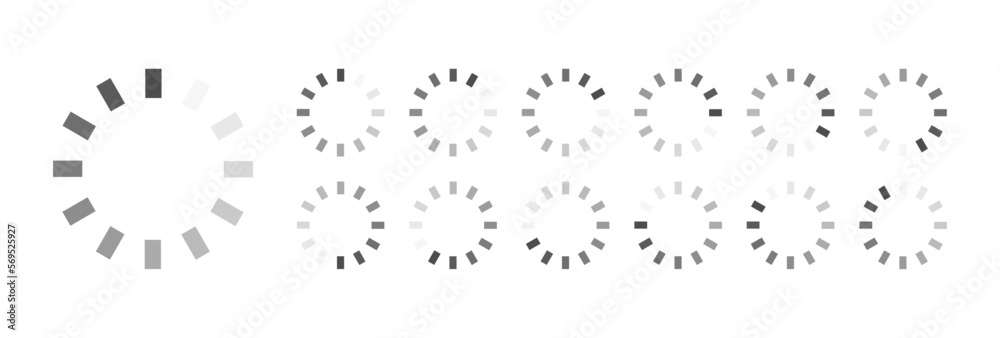 Circular Loading Buffering Icons Vector Video Ready for Animation Gif All Keyframes Frames ...