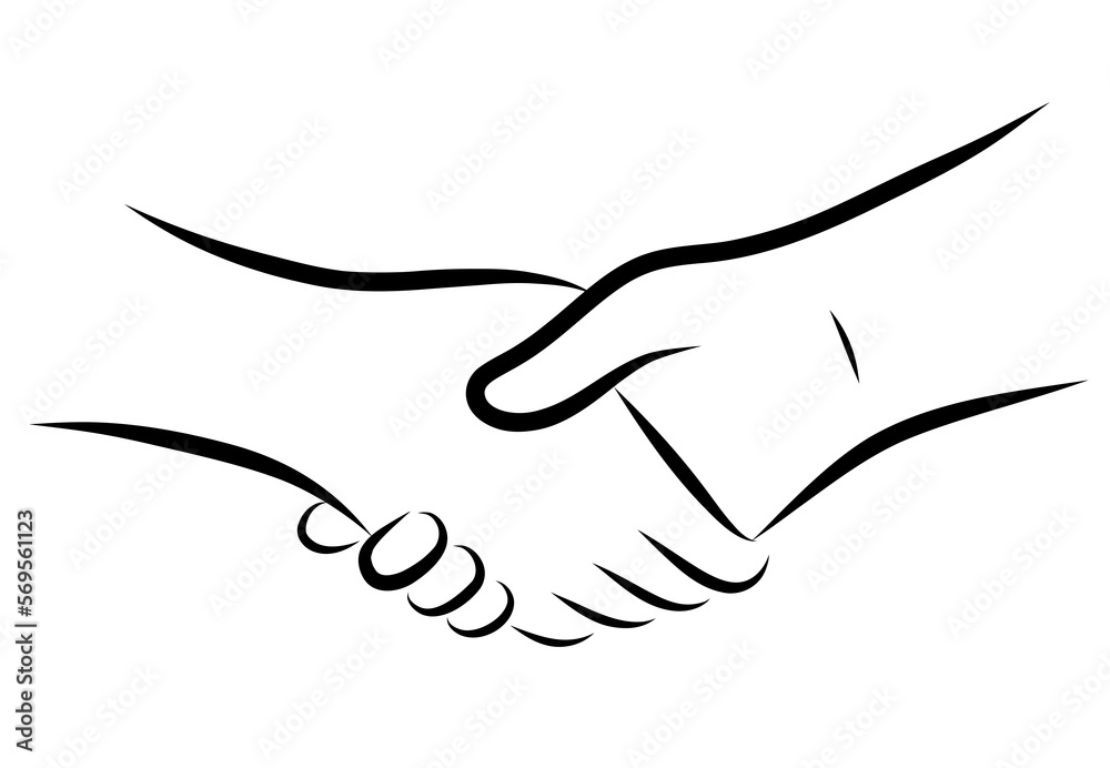 Shaking hands agreement Handshake illustration hand drawing PNG with ...