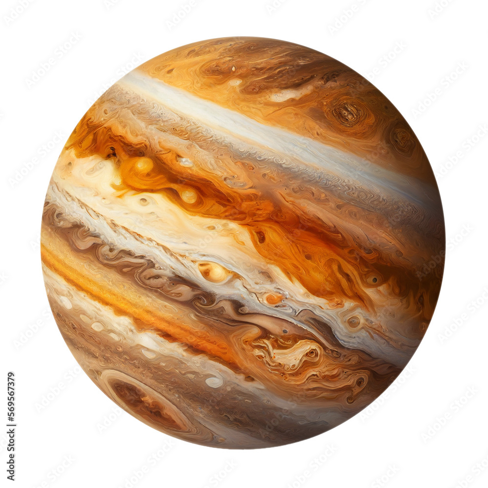 Jupiter planet isolated on transparent background cutout Stock ...
