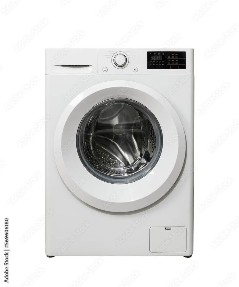 Washing machine front view on transparent backgroung, PNG image. Stock ...