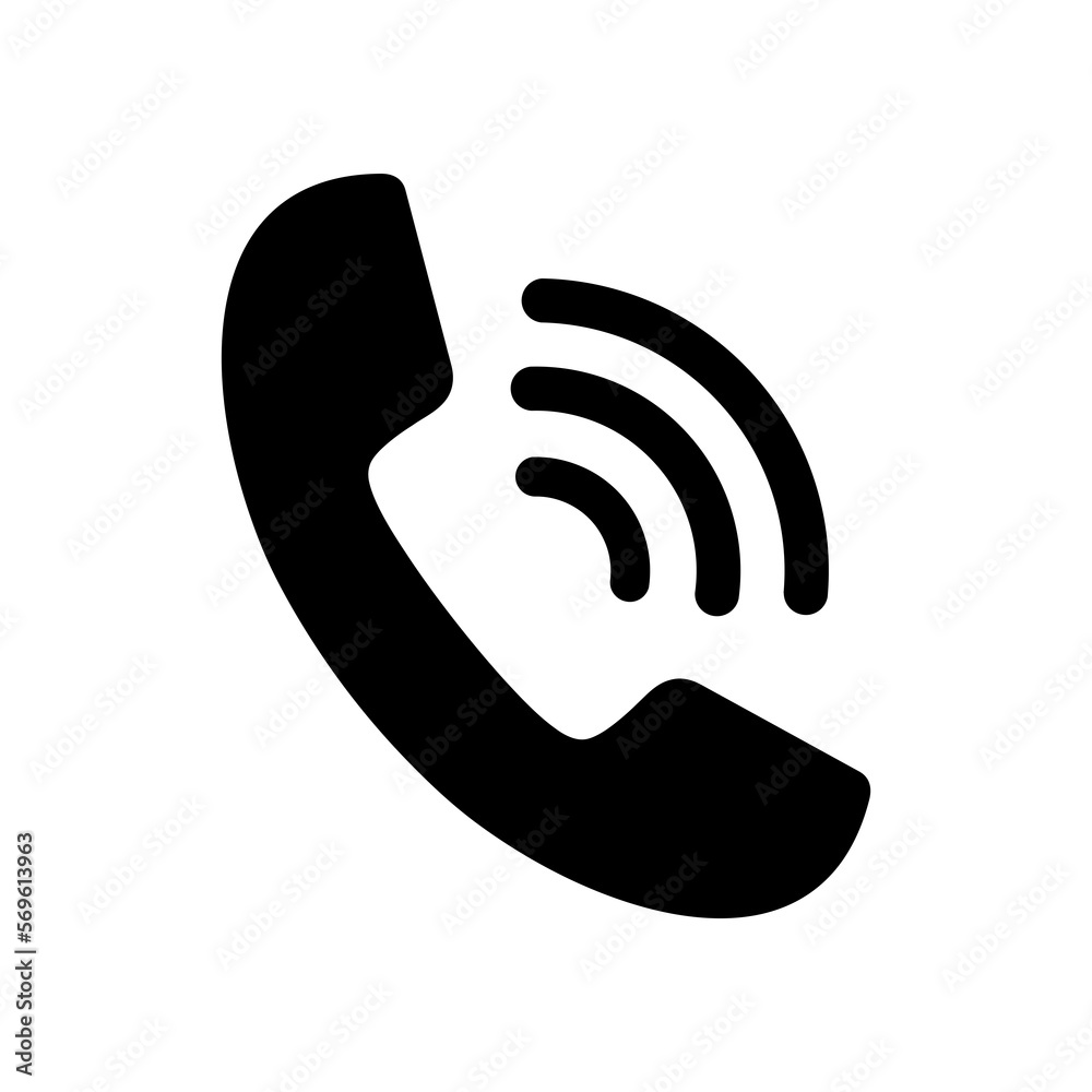 Ringing phone icon. Telephone call sign on Transparent background ...