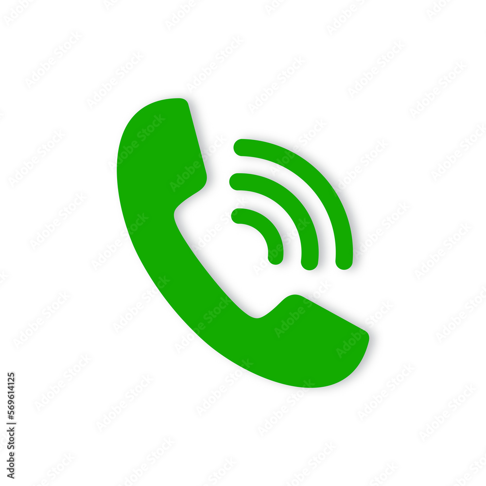 Ringing phone icon. Telephone call sign on Transparent background ...