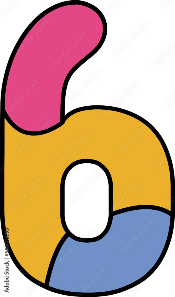 Cute Number six illustration Stock Vector | Adobe Stock