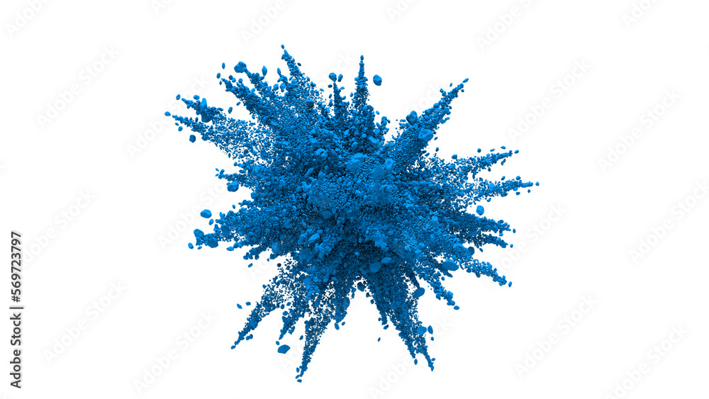 Explosion of blue holi powder on a transparent background Stock ...