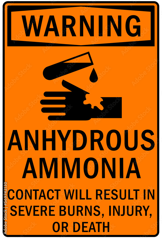 Ammonia sign and labels anhydrous ammonia Stock Vector | Adobe Stock