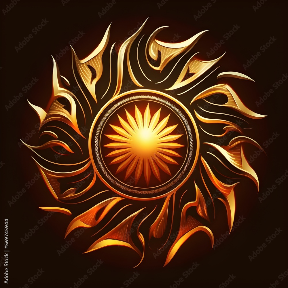 sun logos realist and modern. Sun symbol, courage, heat. AI generated ...