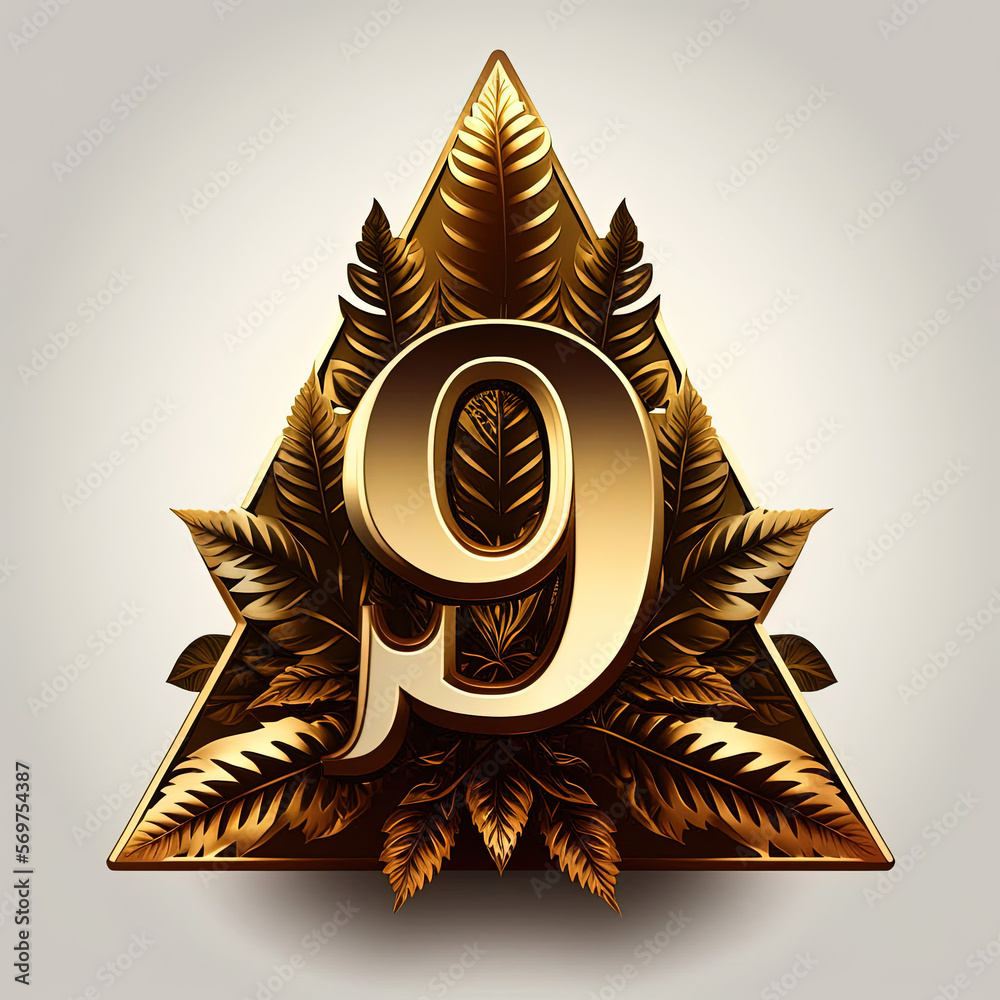 Gold Weed delta 9 logo-AI Generated Stock Illustration | Adobe Stock