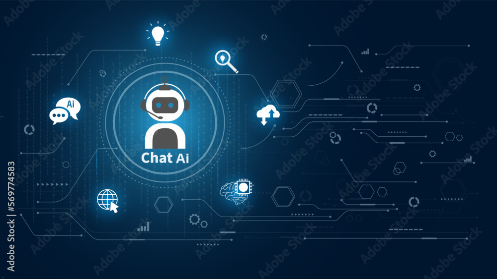 Stock-Vektorgrafik „ChatGPT for Chat with AI or Artificial Intelligence. smart AI or artificial ...