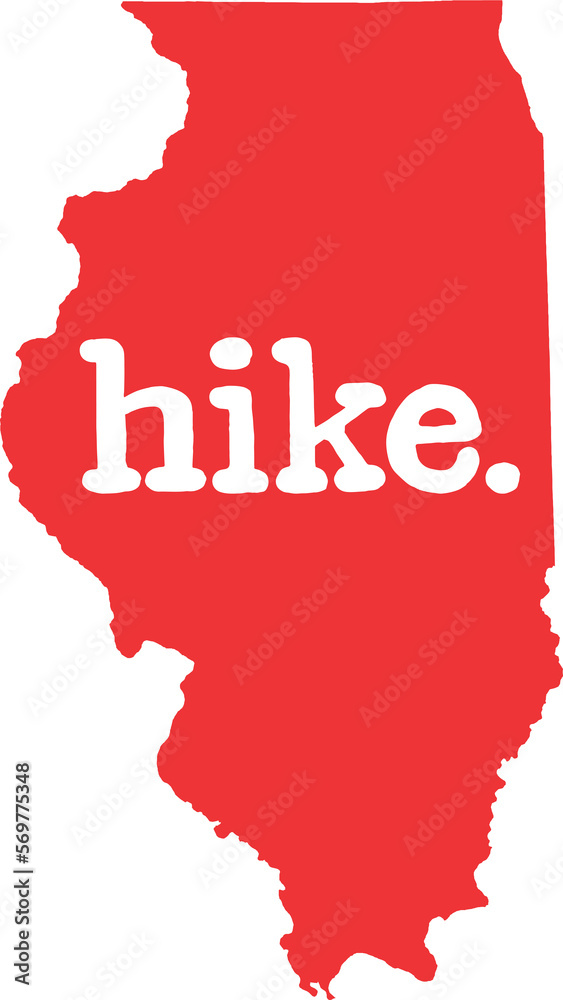 illinois state map hike decal - PNG image with transparent background ...
