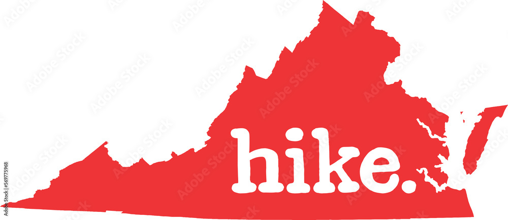 Ilustración de Stock virginia state map hike decal - PNG image with ...