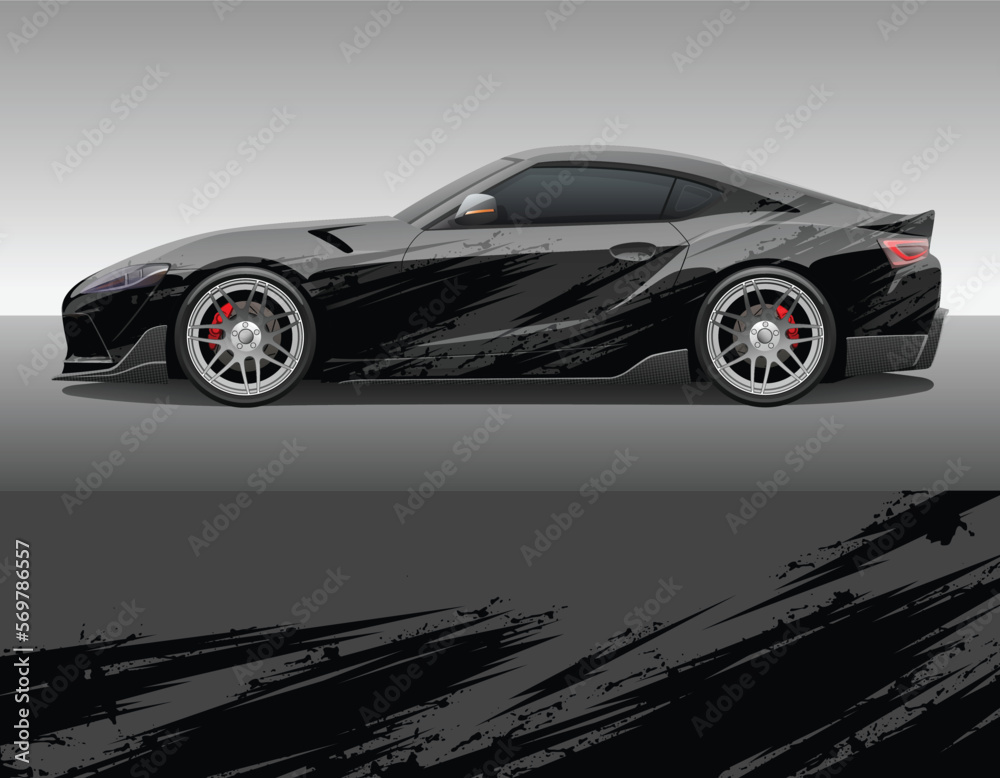 Car wrap vinyl racing decal ornament. Abstract grunge splash stripes ...