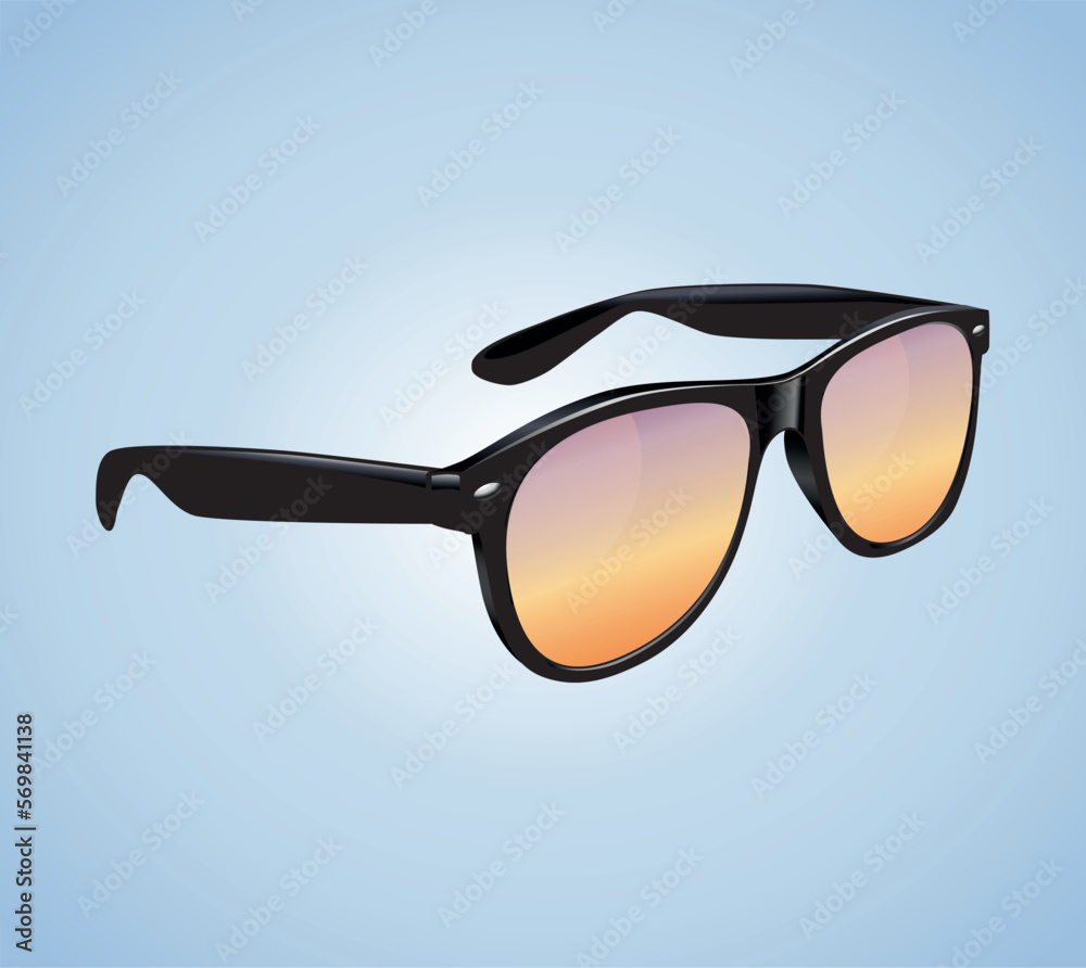 Classic Vintage Sunglasses Realistic Isolated Vector Illustration ...