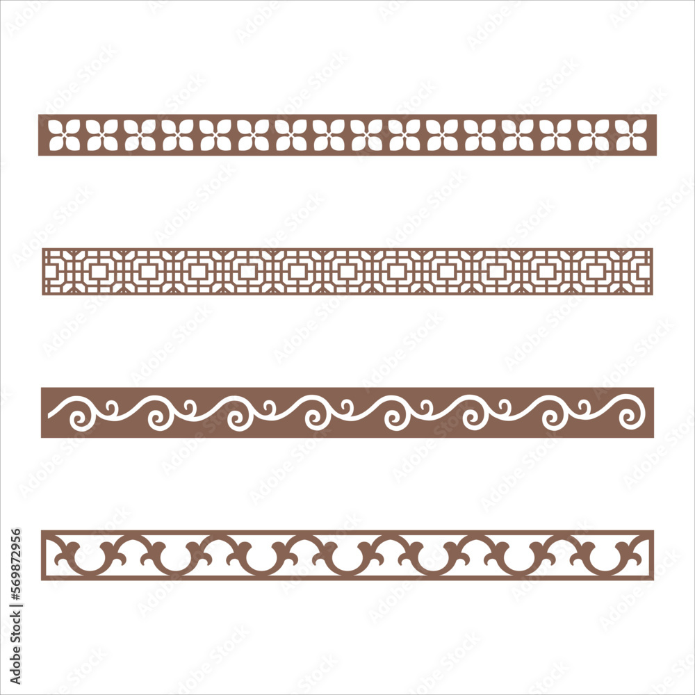 vector of stripe, border design eaves for CNC cutting plasma laser ...