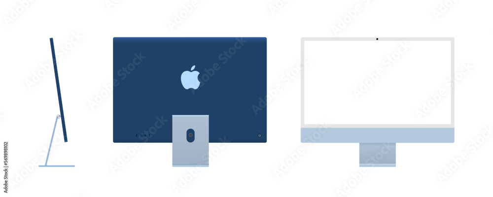 Monitor on a transparent background. New iMac, personal computer made ...