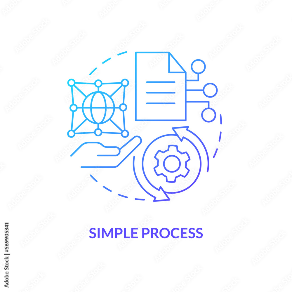 Simple process blue gradient concept icon. No paperwork. Hiring. IT ...