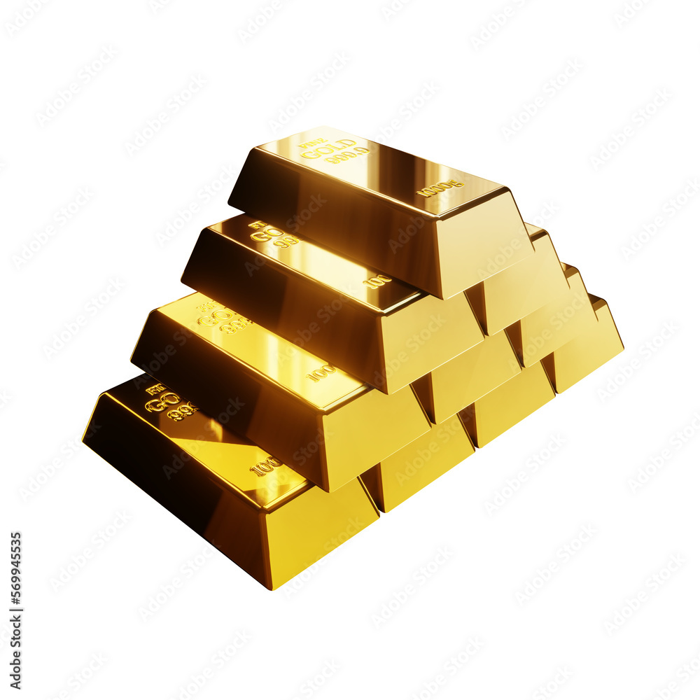 Pyramid of gold bars Stock Illustration | Adobe Stock