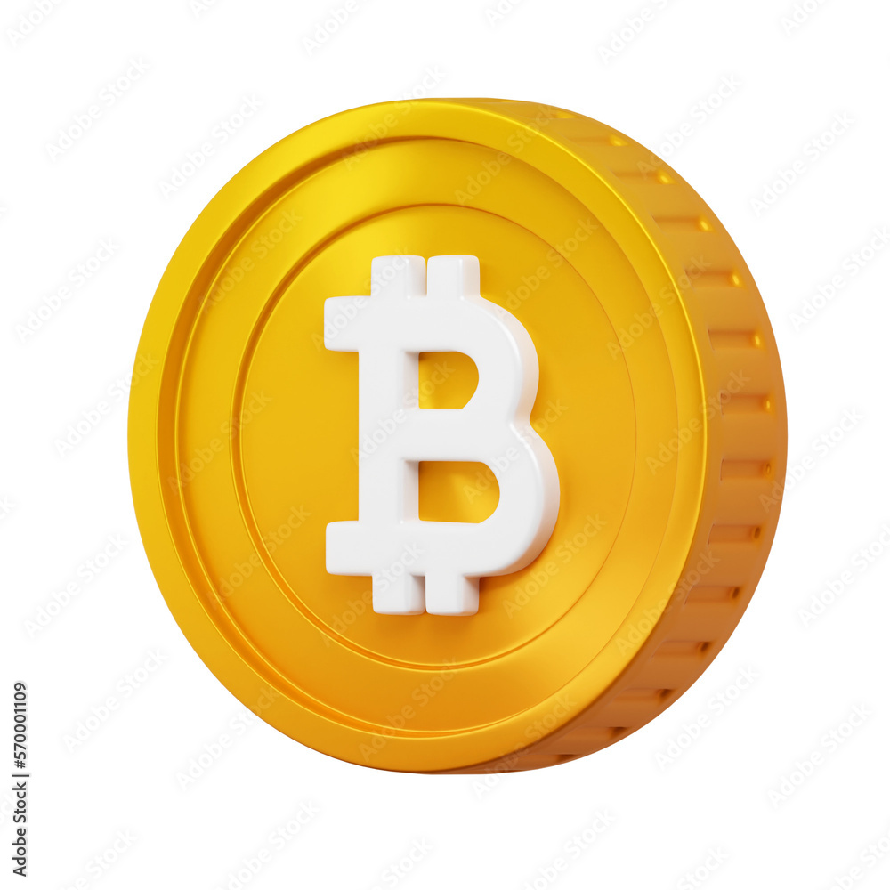 Bitcoin Logo 3D Icon Stock Illustration | Adobe Stock