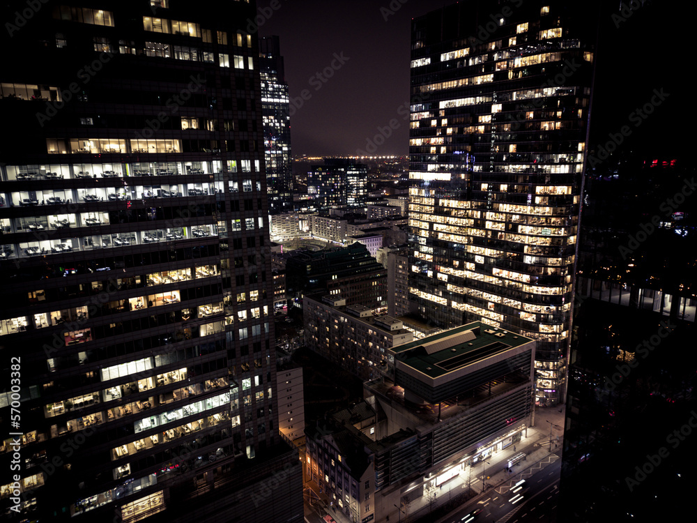 Office building still operate at very late night with many office ...