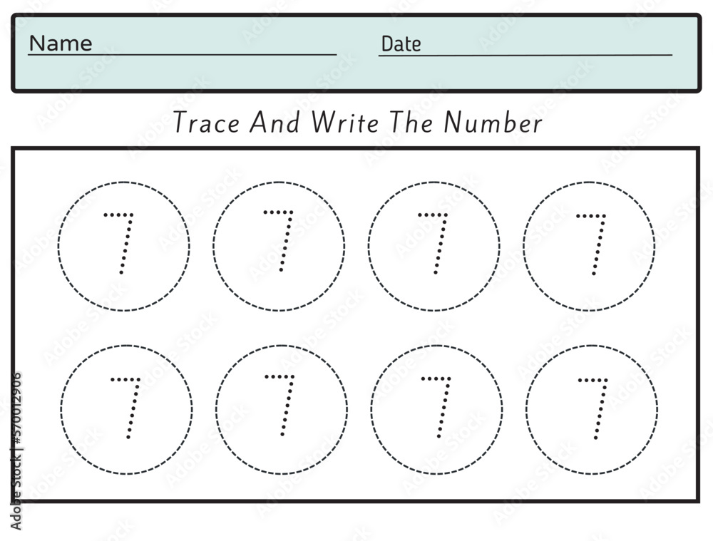 The practice of writing numbers 7. Tracking worksheet number seven ...