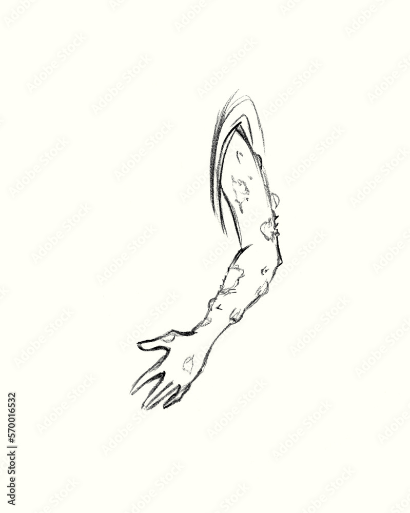 Pencil drawing. 6 Egyptian plague. Ulcers and boils Stock Illustration ...