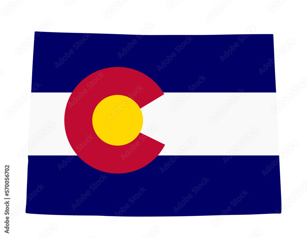 Colorado vector map and vector flag high detailed silhouette ...