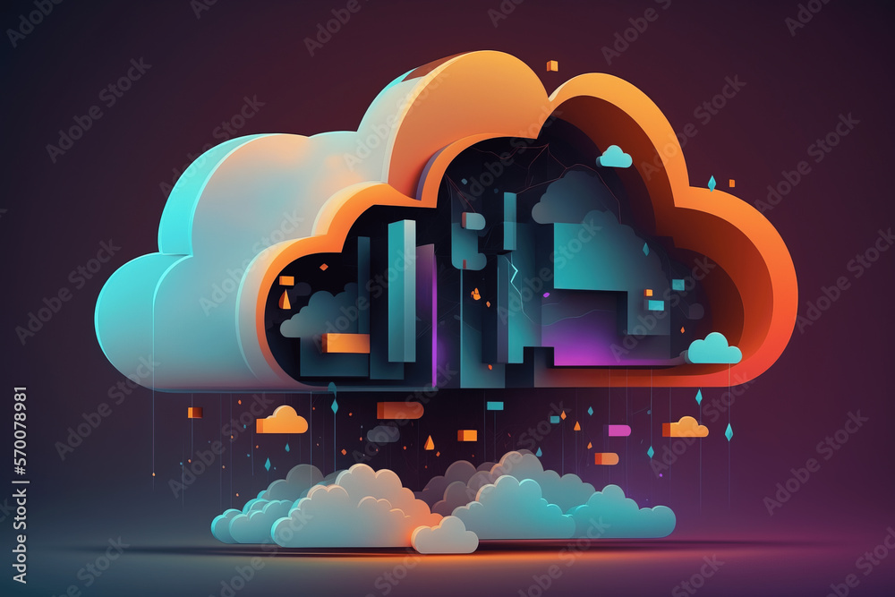 Stock-Illustration „Cloud Computing, The Key to Digital Transformation ...