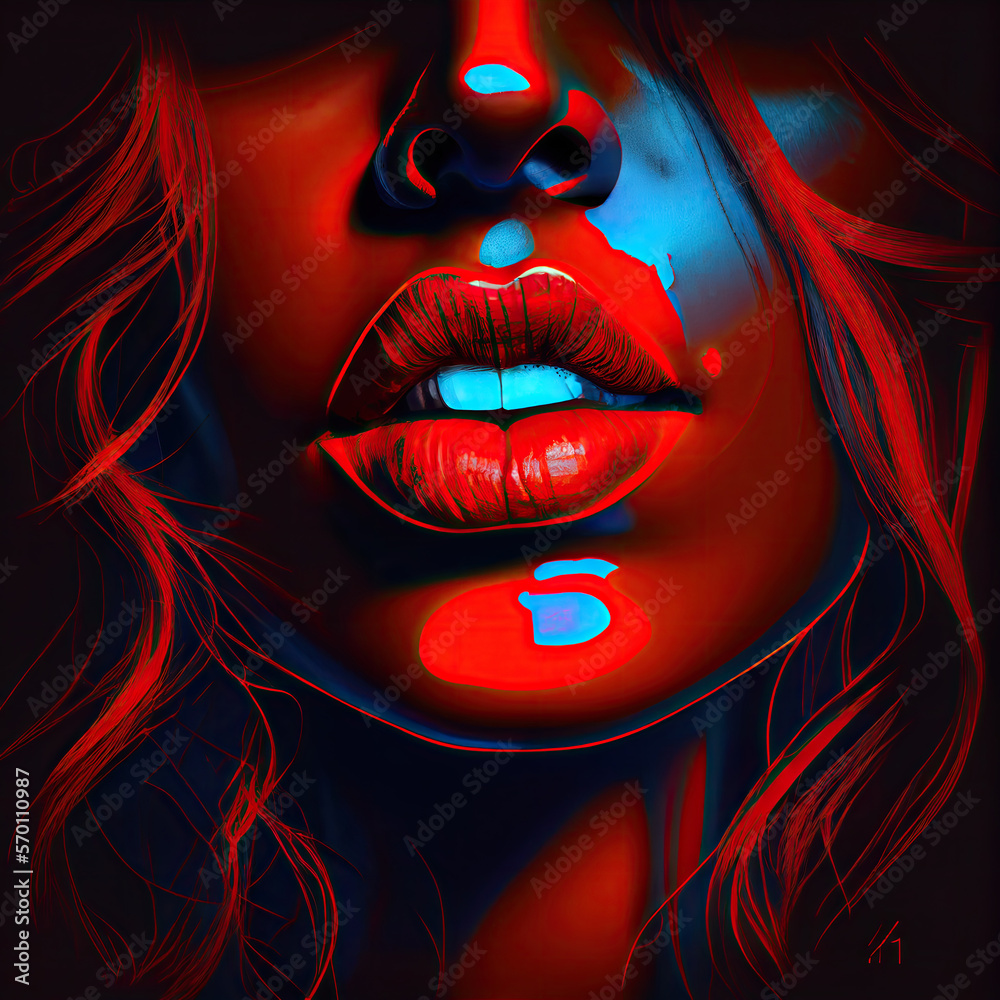Love Girls Art Lips Pink Sexy Art Printable Wall Decoration Wallpaper