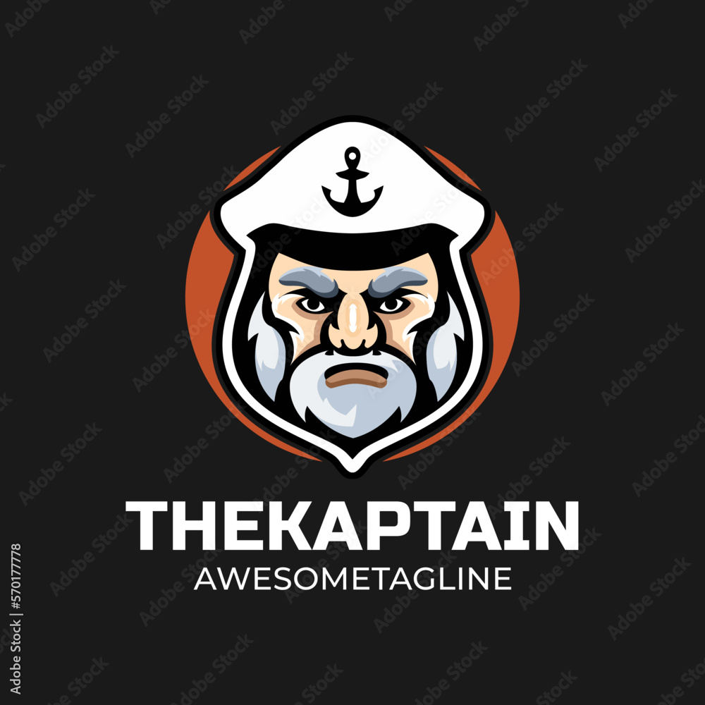 Captain mascot logo design Stock Vector | Adobe Stock