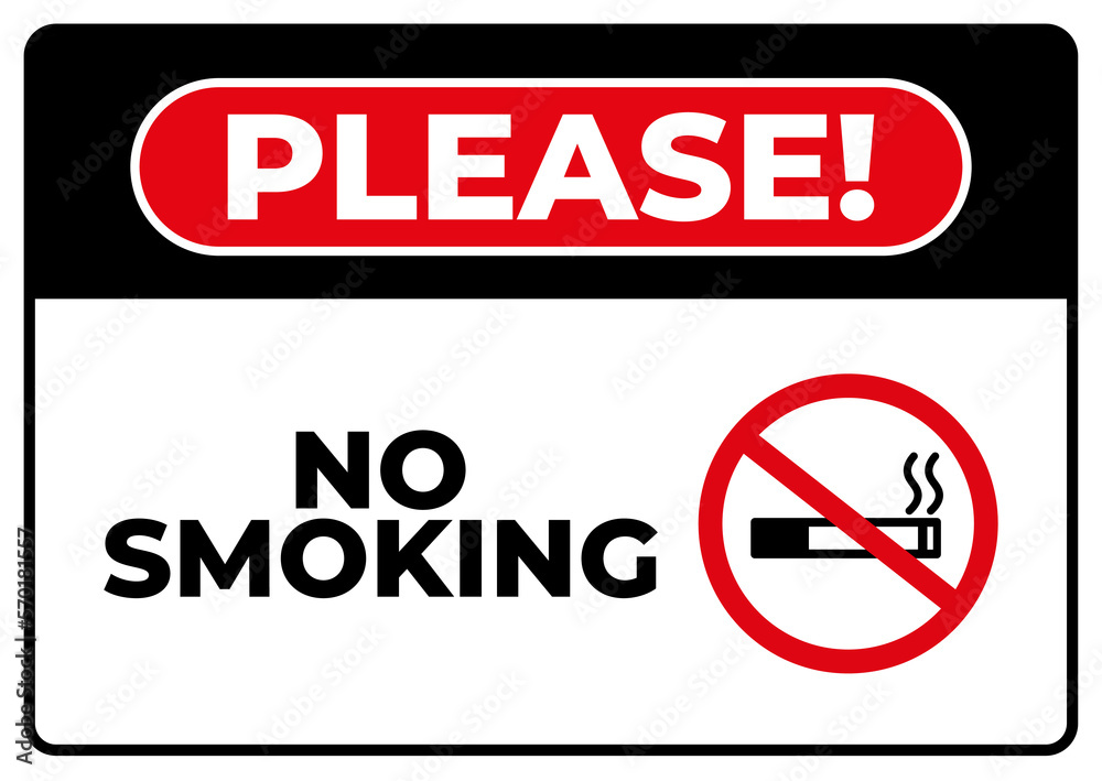 No smoking sign board printable vector Stock Vector | Adobe Stock