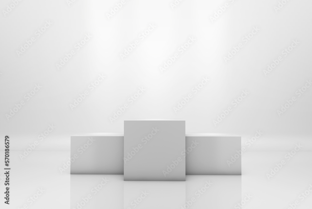 Winning podium on white illuminated background Stock Photo | Adobe Stock
