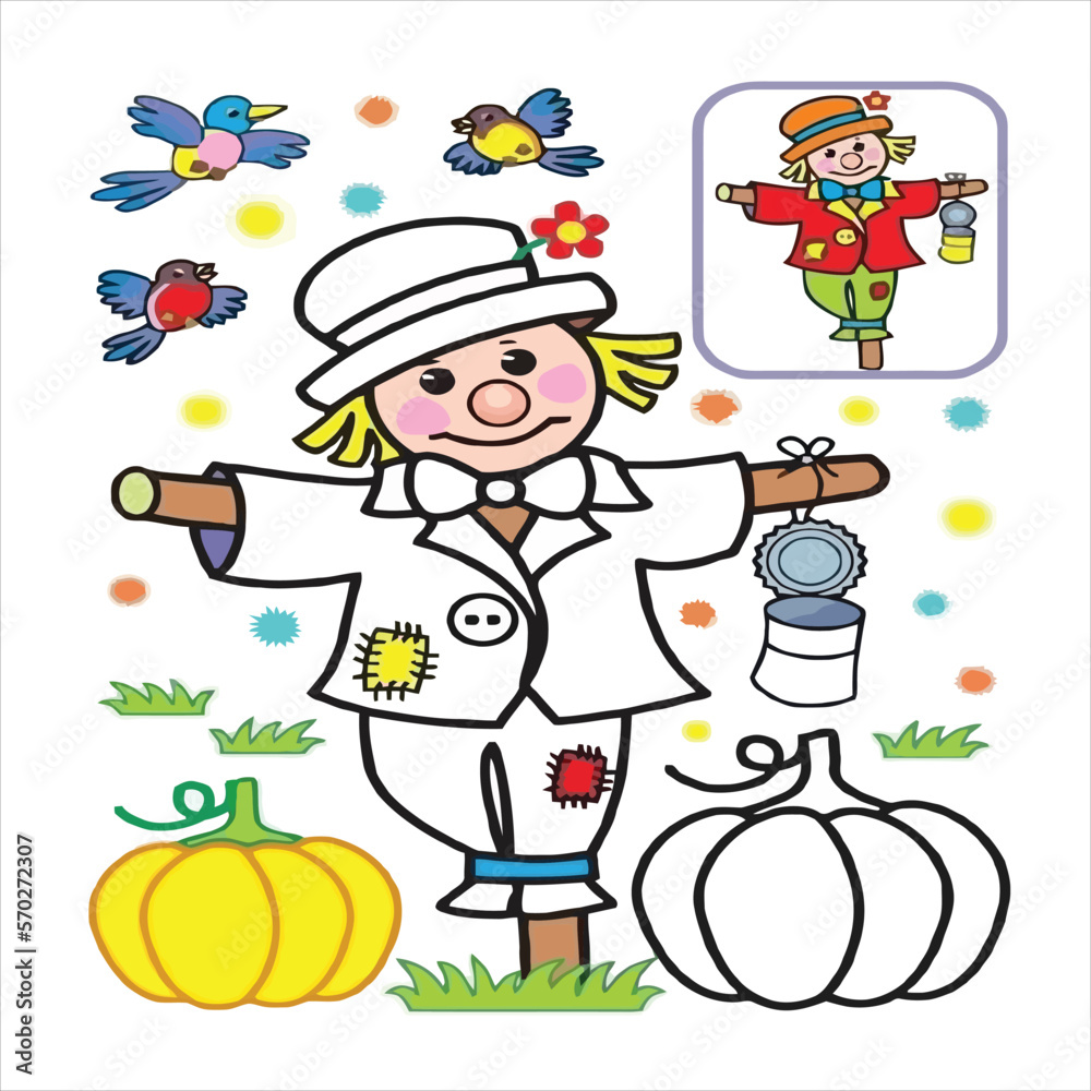 Image vectorielle Stock coloring page vector cartoon illustration ...