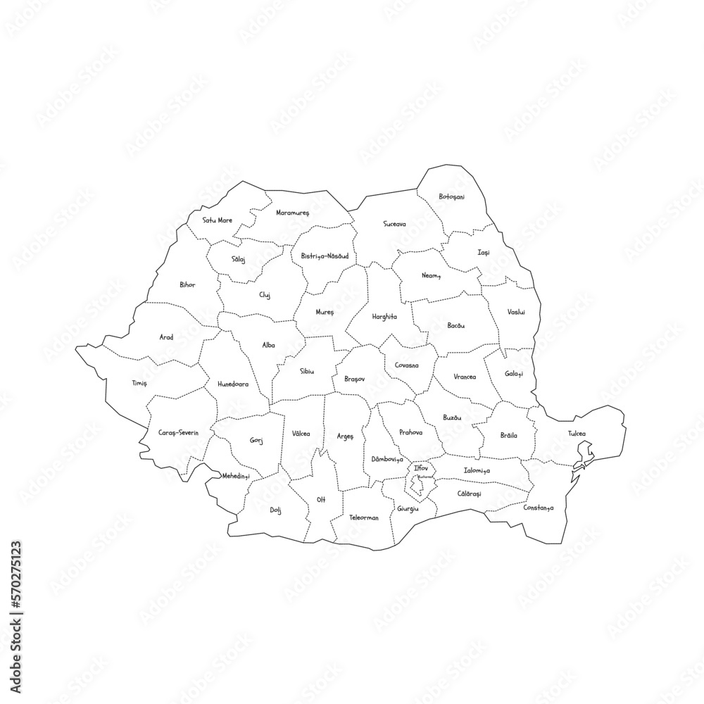 Image vectorielle Stock Romania political map of administrative ...