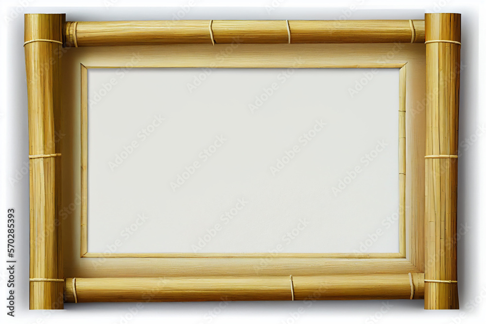 Ilustración de Stock Brown bamboo stick border isolated on white ...