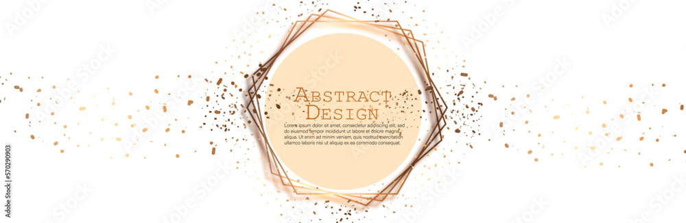 luxury white background with gold hexagons. shine and shadow from forms ...